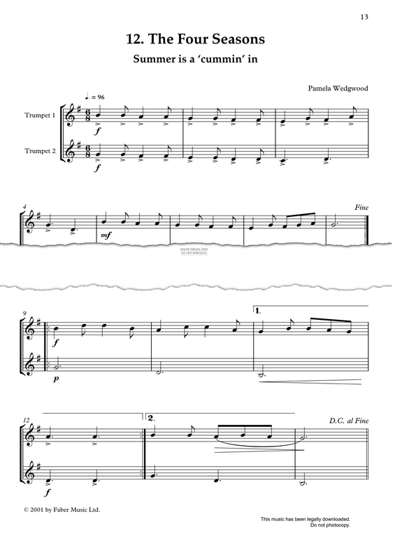 The Four Seasons (Pam Wedgwood) | Sheet Music: Trumpet | PDF Download