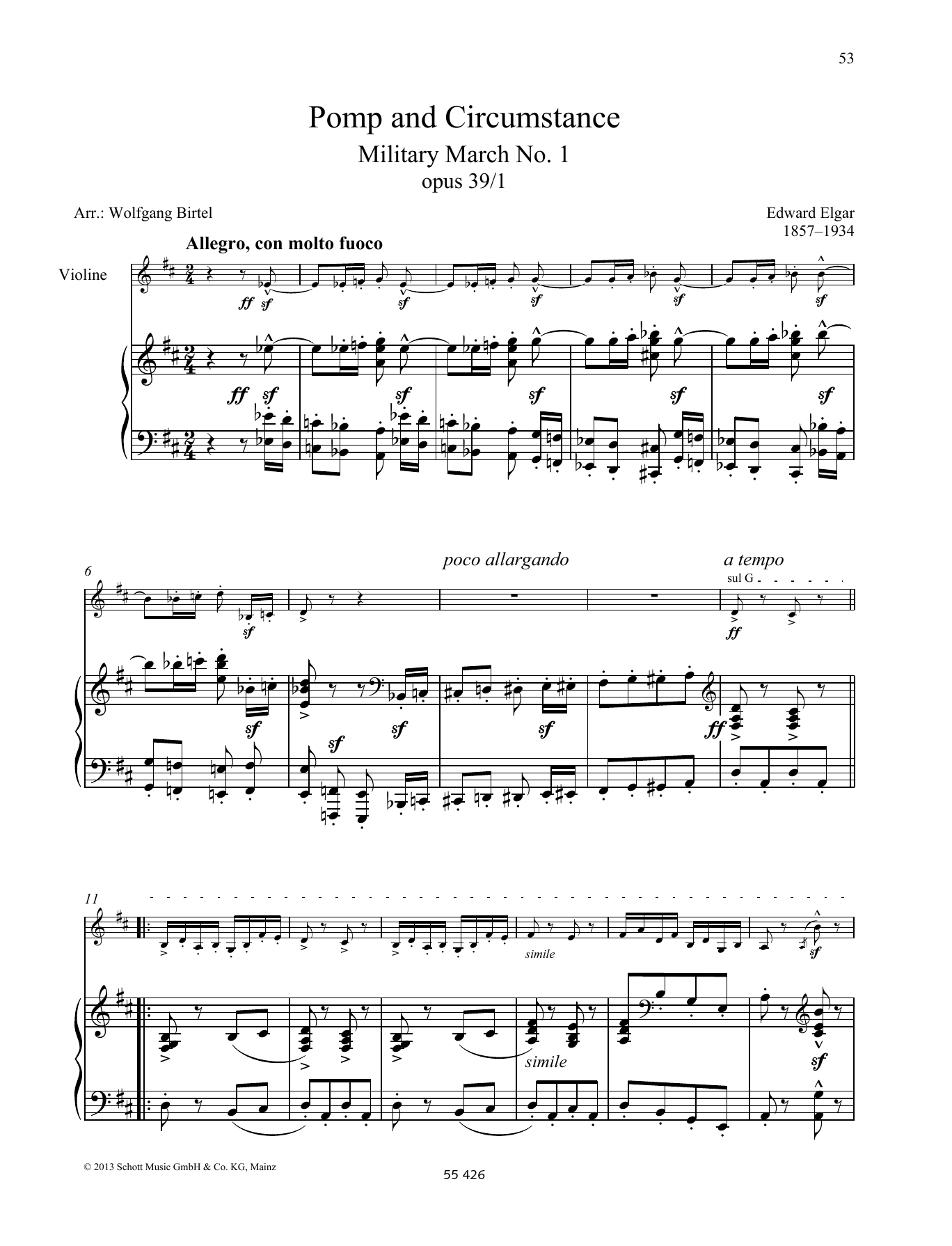 Pomp And Circumstance (Edward Elgar) | Noten: Saitensolo | PDF Download