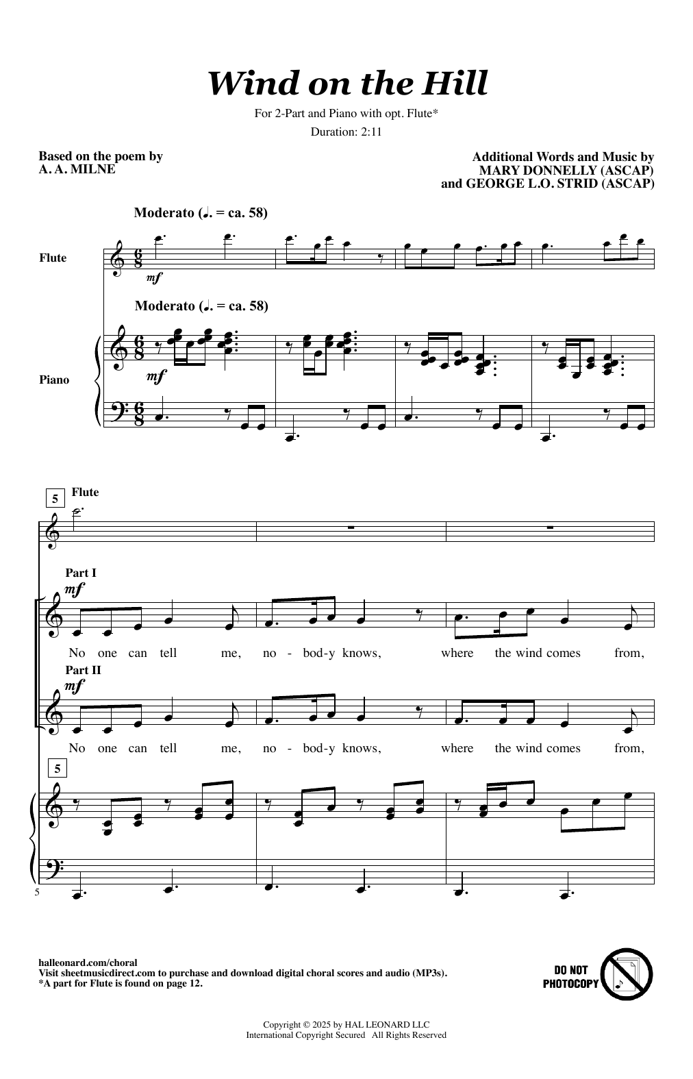 Wind On The Hill (Mary Donnelly & George L.O. Strid) | Sheet Music: 2 ...
