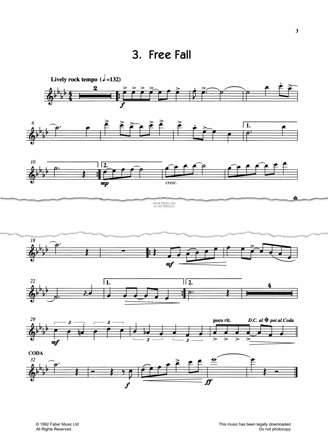 Free Fall - sheet music by Pam Wedgwood - fbd-50070 | notendownload