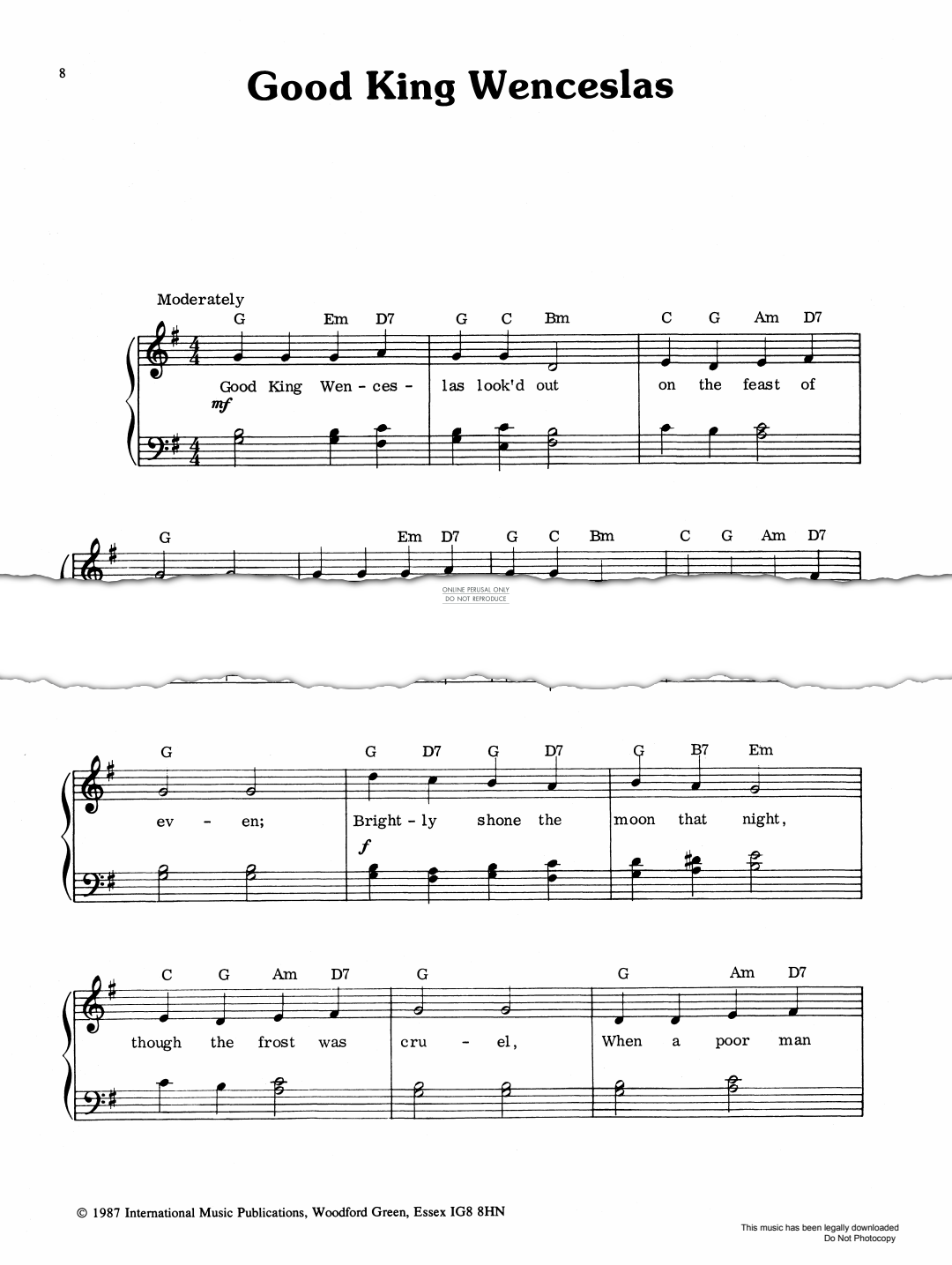 Good King Wenceslas - sheet music by Traditional - fbd-6018 | notendownload