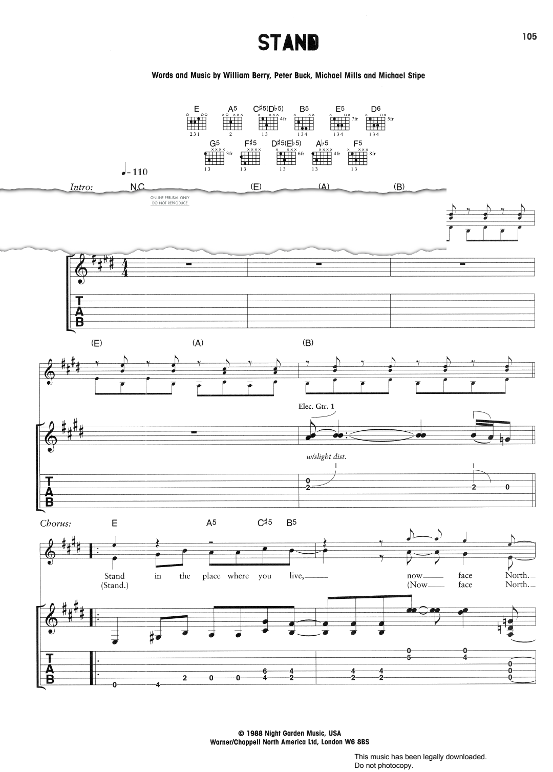 Stand - sheet music by R.E.M. - fbd-33741 | notendownload