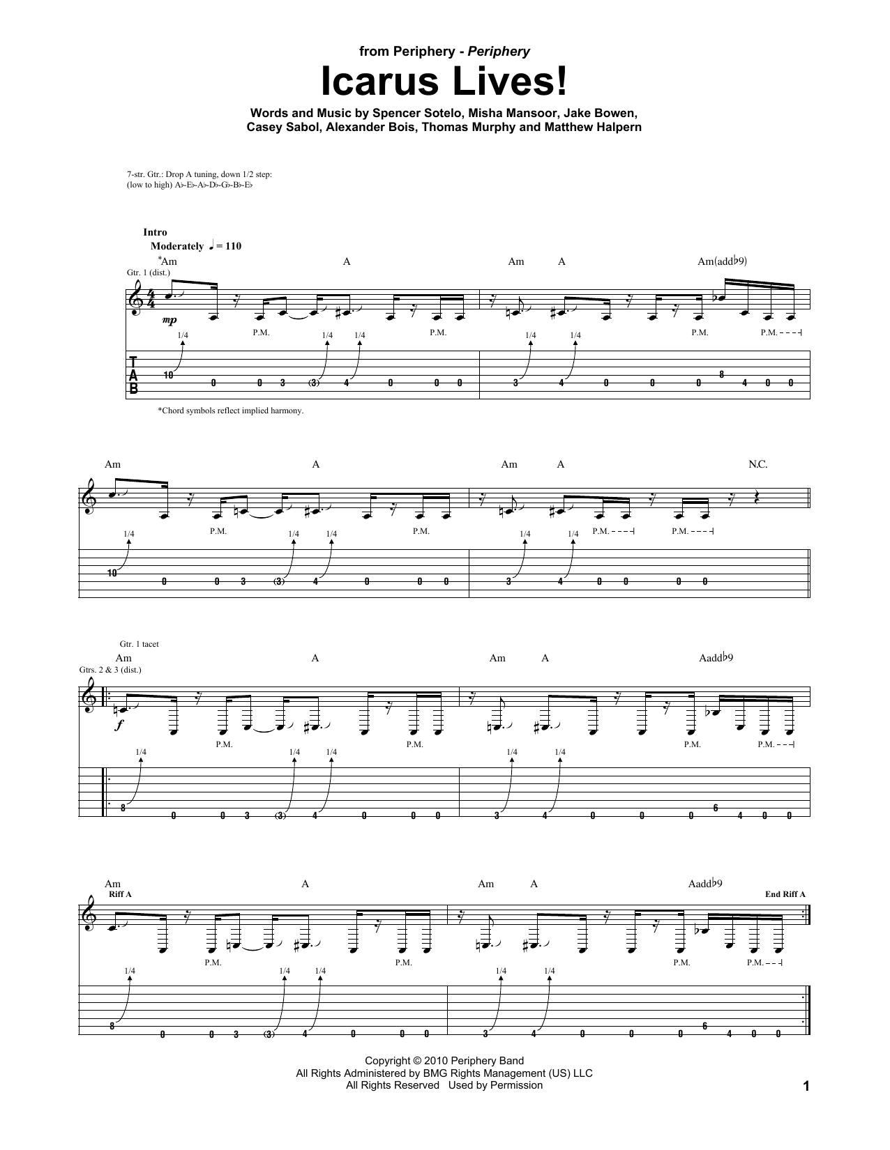 Icarus Lives! - sheet music by Periphery - smd-160919 | notendownload