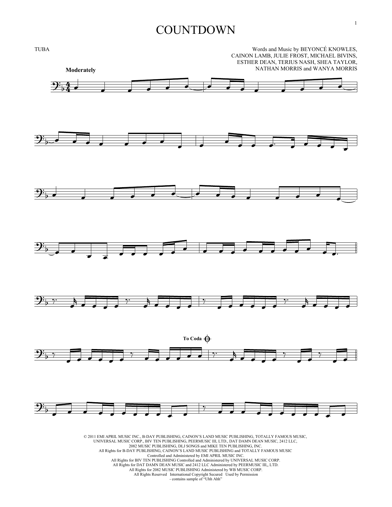 Countdown - sheet music by Beyonce - smd-513743 | notendownload