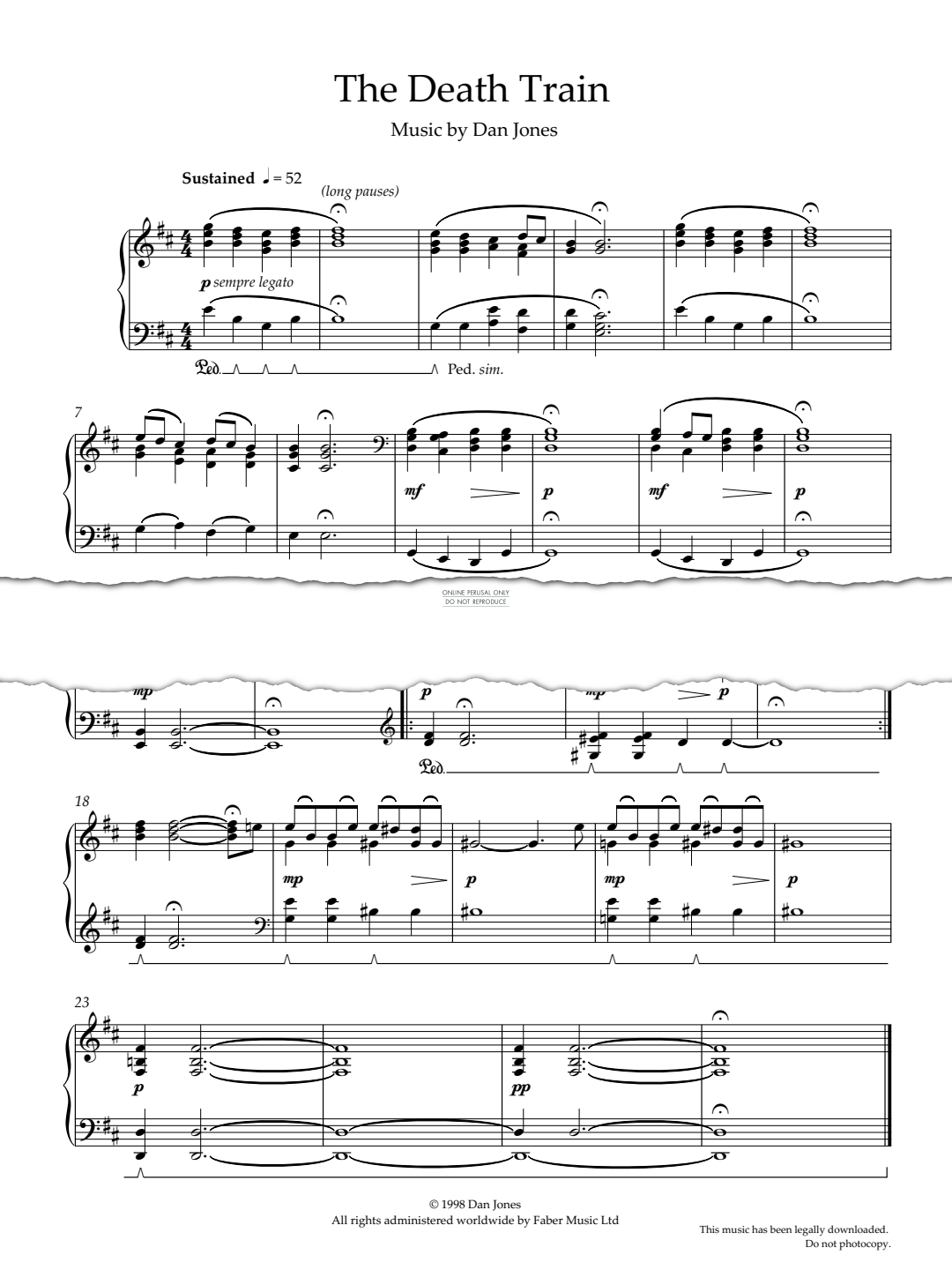 The Death Train (Dan Jones) | Sheet Music: Piano | PDF Download