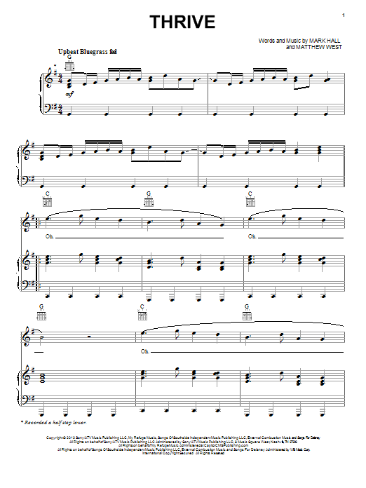Thrive - sheet music by Casting Crowns - smd-153258 | notendownload