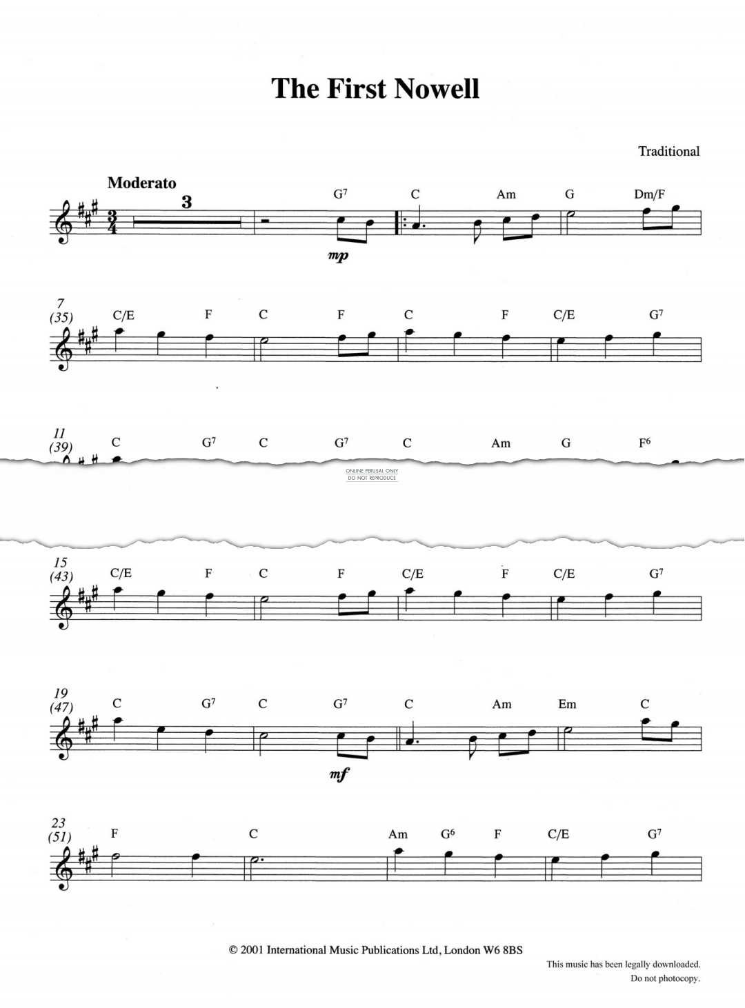 The First Nowell - sheet music by Traditional - fbd-5161 | notendownload
