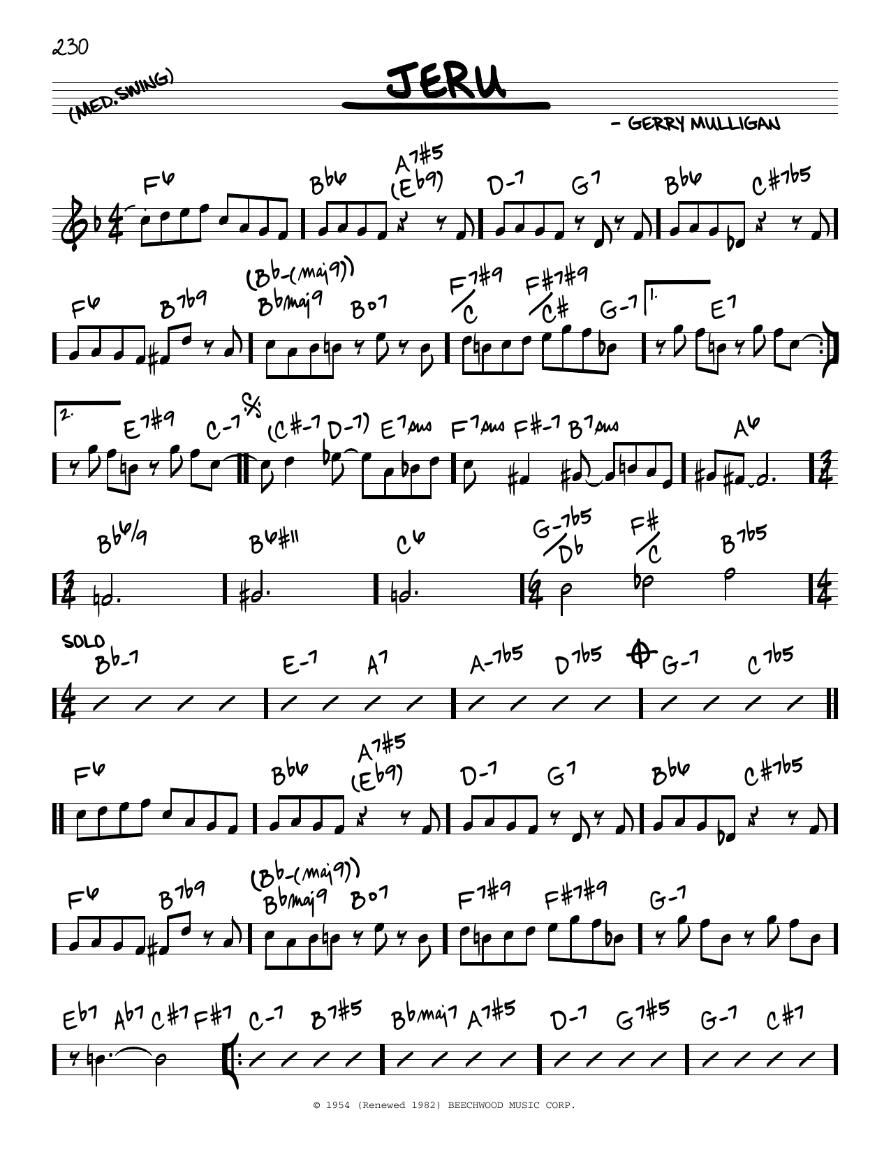 Jeru - sheet music by Miles Davis - smd-456143 | notendownload