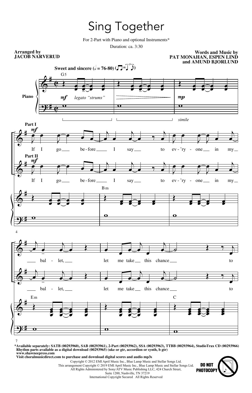 Sing Together (arr. Jacob Narverud) - sheet music by Train - smd-426358 ...