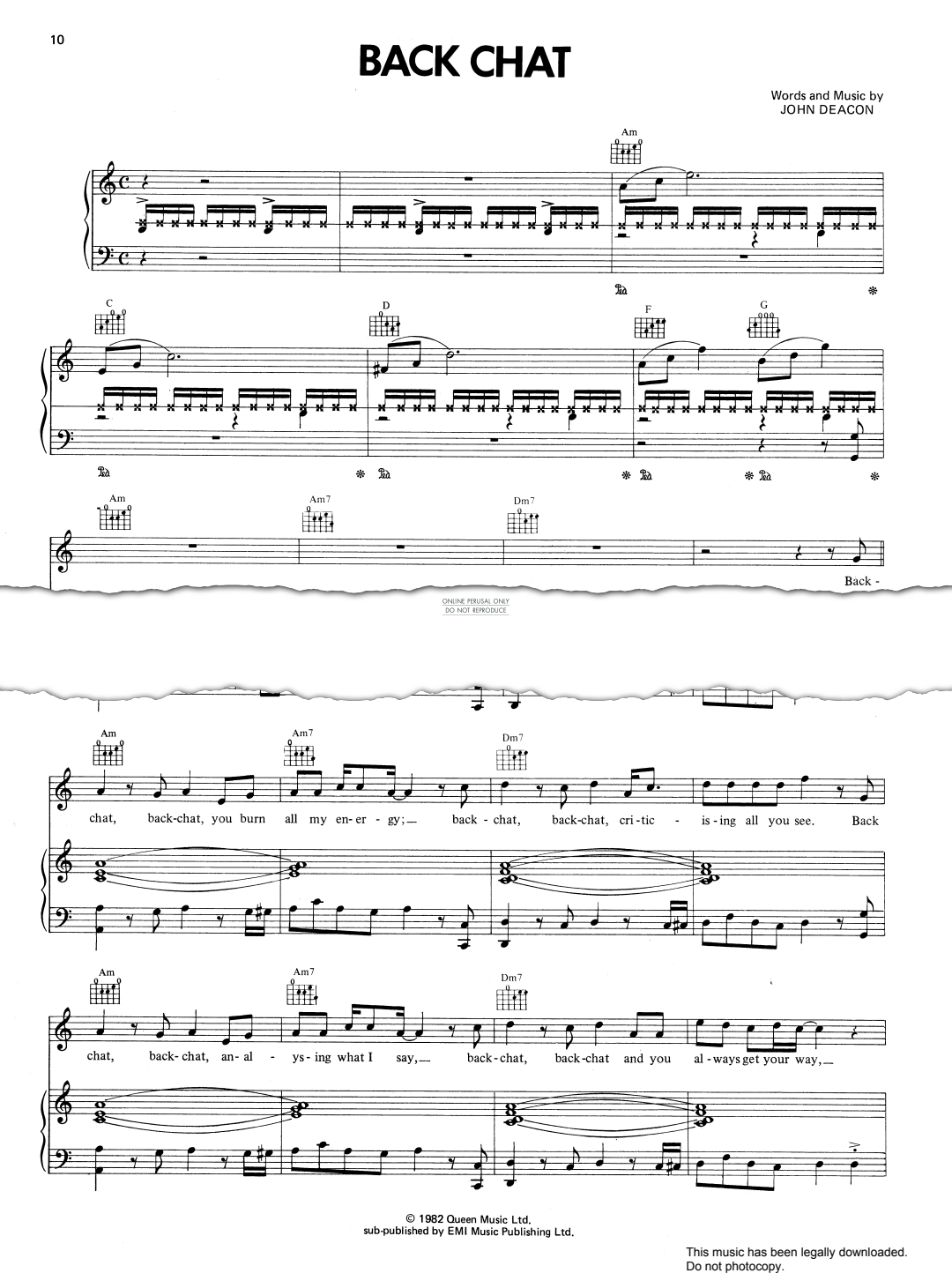 Back Chat - Noten von Queen - fbd-21340 | notendownload