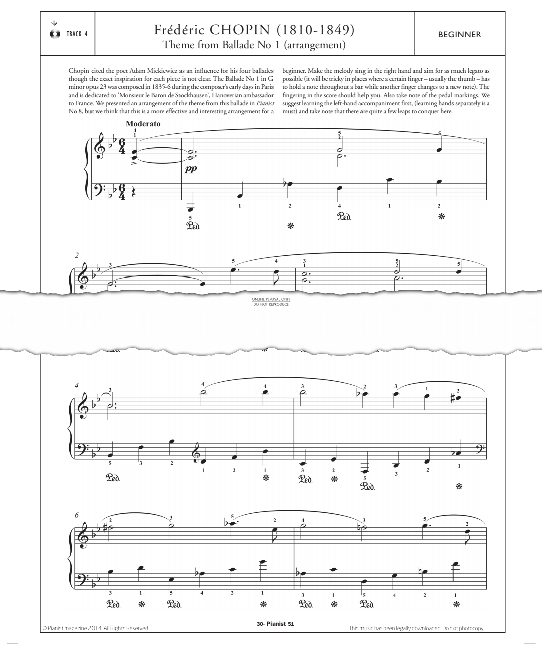 Theme from Ballade No.1 - Noten von Frederic Chopin - fbd-28035 ...