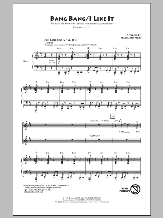 Bang Bang - sheet music by - smd-92431 | notendownload