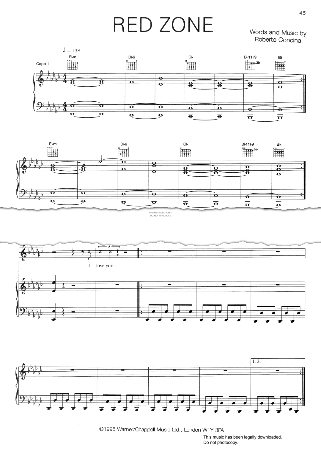 Red Zone - sheet music by Robert Miles - fbd-32191 | notendownload