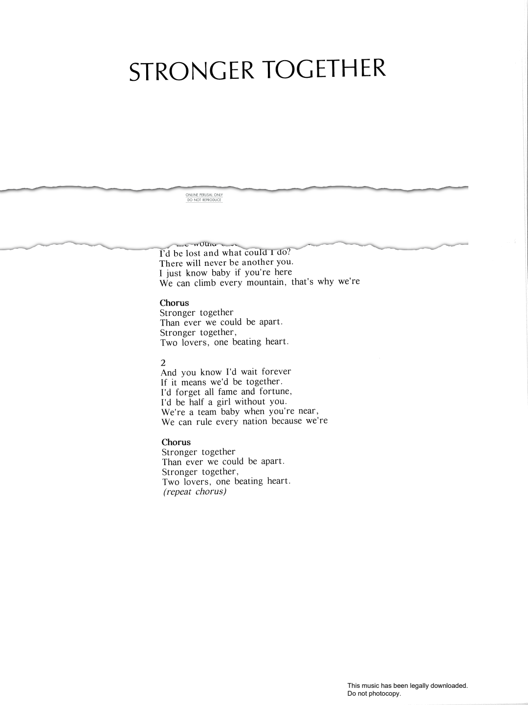 Stronger Together - sheet music by Sybil - fbd-45202 | notendownload