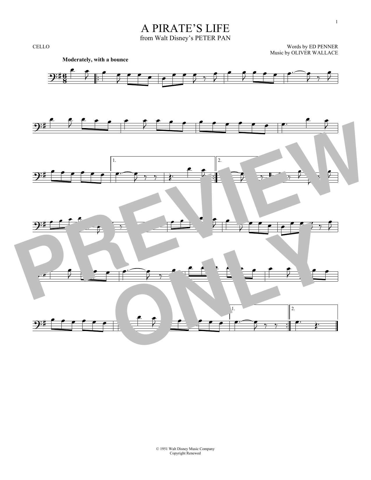 A Pirate's Life (from Peter Pan) - sheet music by - smd-177333 ...