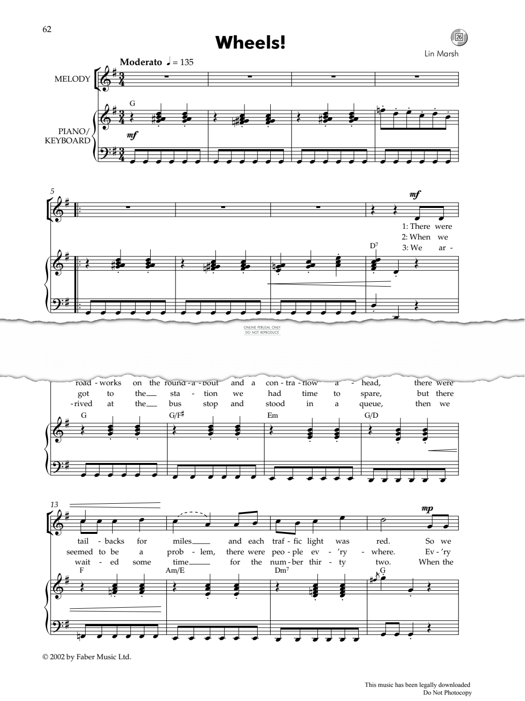 Wheels (from Junior Songscape) - sheet music by Lin Marsh - fbd-2361 | notendownload