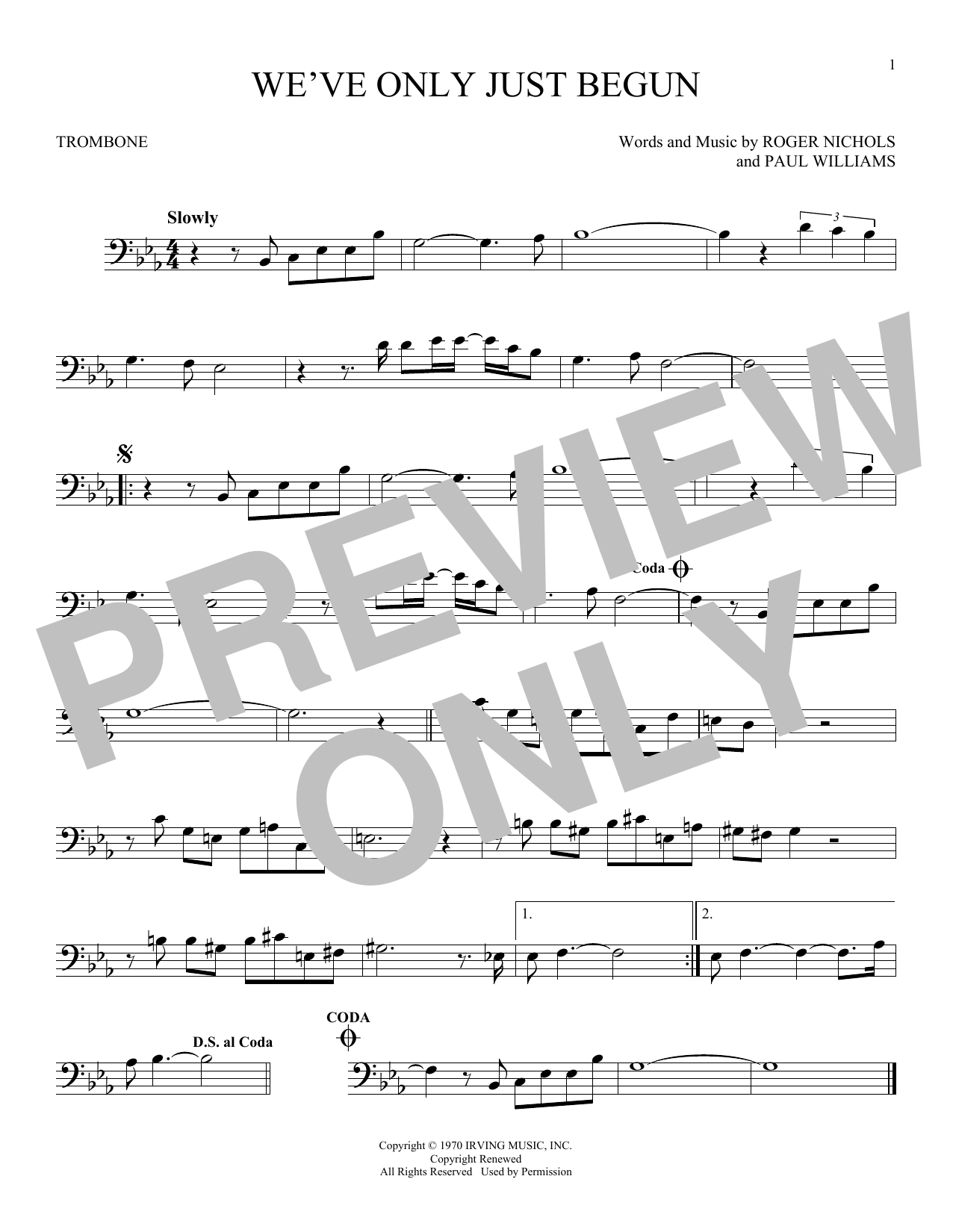 We've Only Just Begun - sheet music by Carpenters - smd-173804 ...