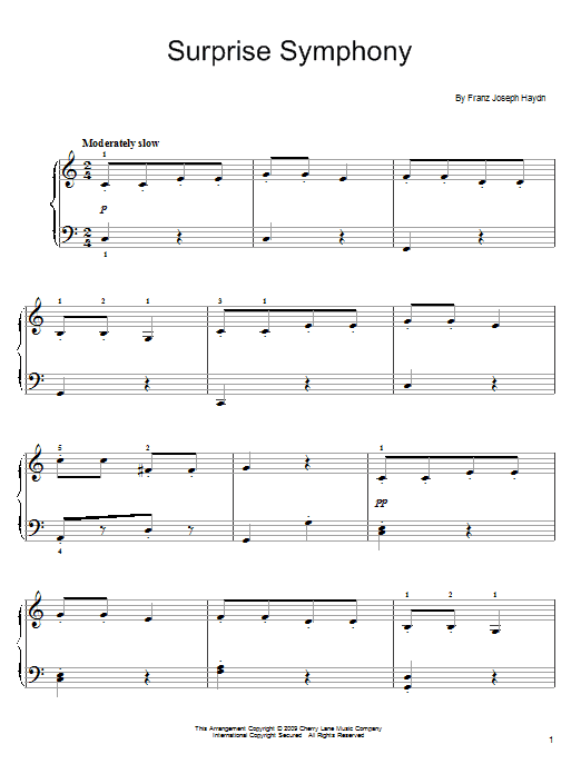 The Surprise Symphony (Franz Joseph Haydn) | Sheet Music: Easy Piano ...