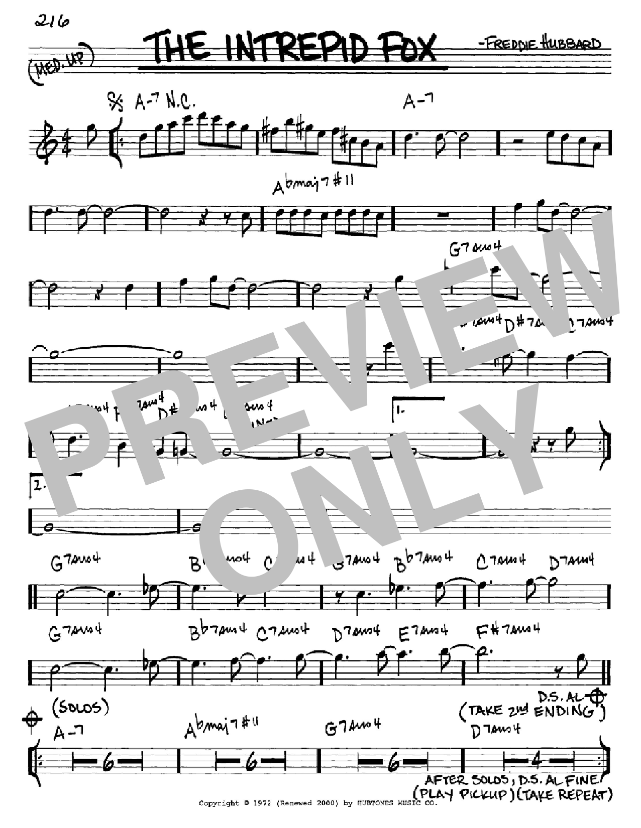 The Intrepid Fox - sheet music by Freddie Hubbard - smd-75872 ...