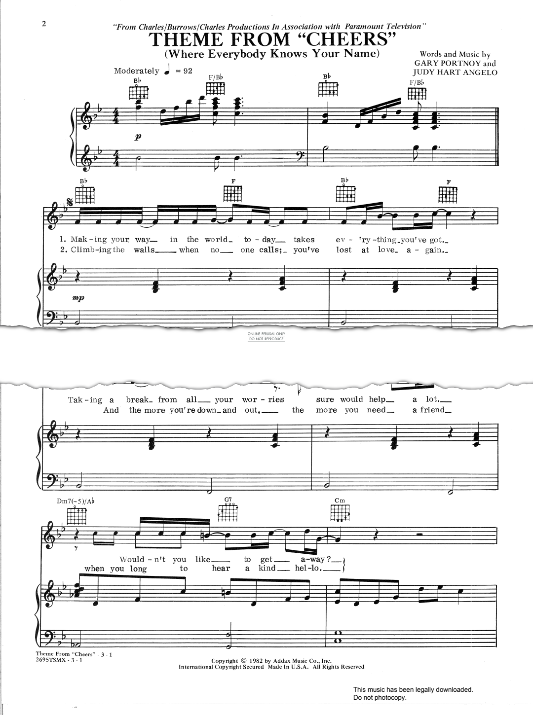 Where Everybody Knows Your Name (Theme From Cheers) - sheet music by ... Where Everybody Knows Your Name (Theme From Cheers) - sheet music by ...