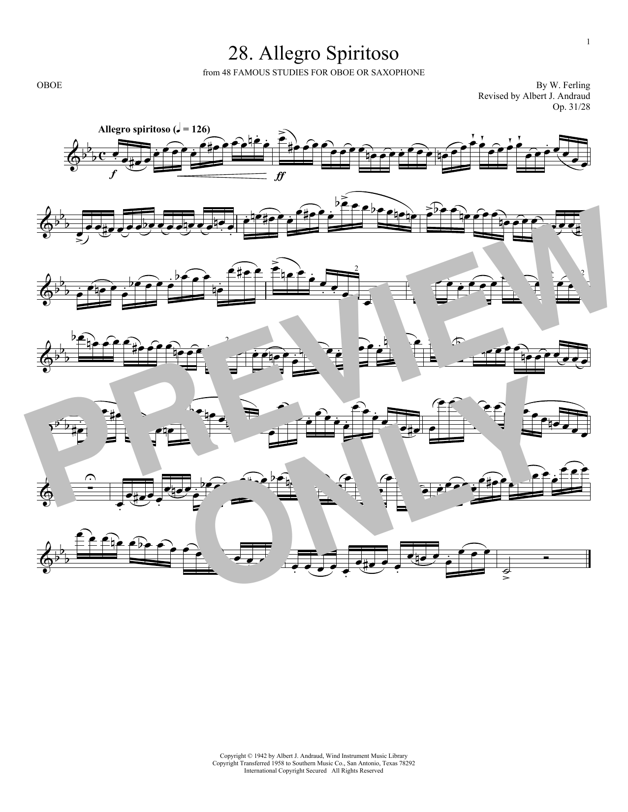 Etude No. 28 - sheet music by W. Ferling - smd-1632289 | notendownload