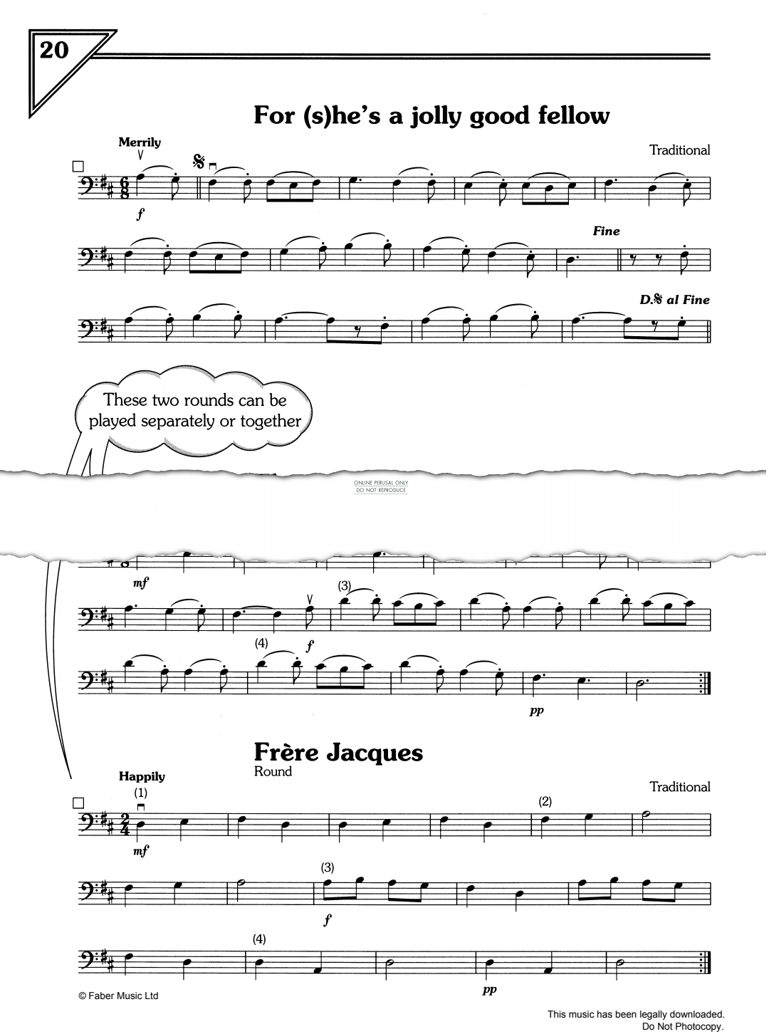 For (S)he's A Jolly Good Fellow/Three Blind Mice/Frere Jacques - Noten ...