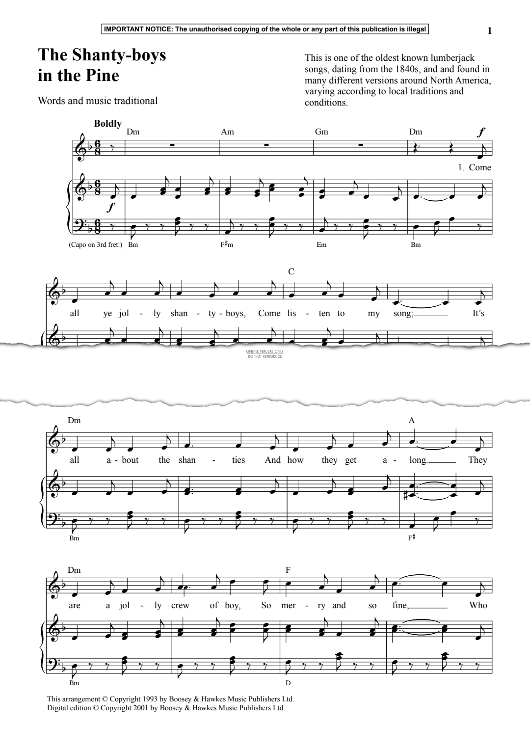 The Shanty Boys In The Pine - sheet music by Traditional - fbd-9270 ...