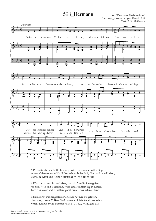 Hermann - sheet music by Aus "Deutsches Liederlexikon" A. Härtel (1865 ...