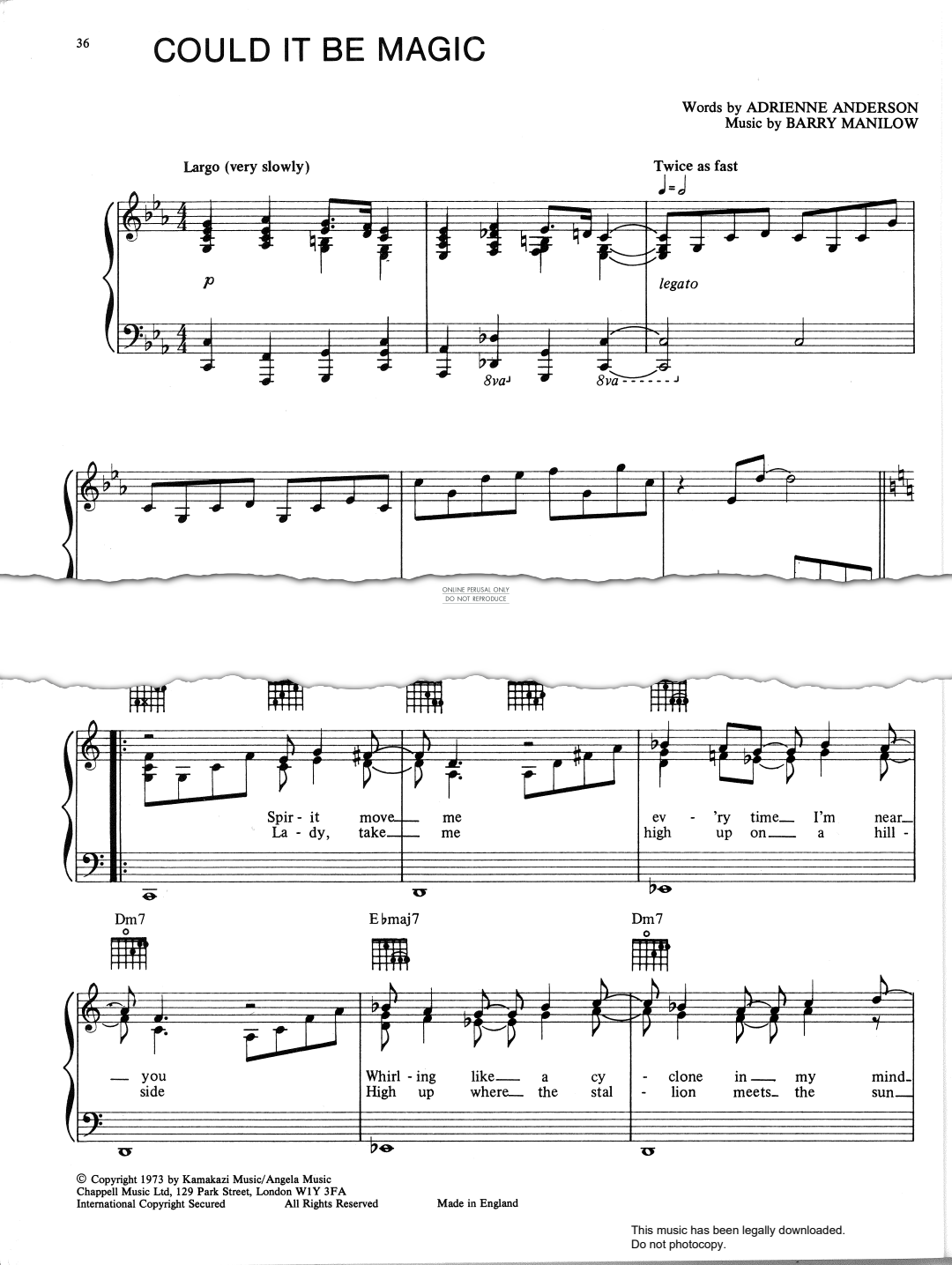 Could It Be Magic - Noten von Barry Manilow - fbd-42892 | notendownload