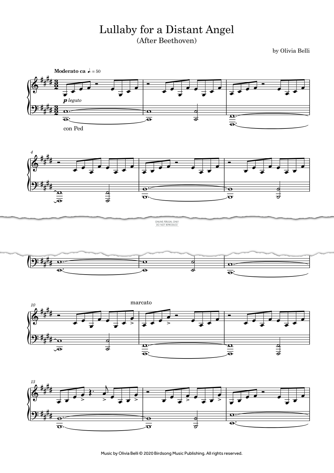 Lullaby for a Distant Angel - sheet music by Olivia Belli - fbd-46066 ...