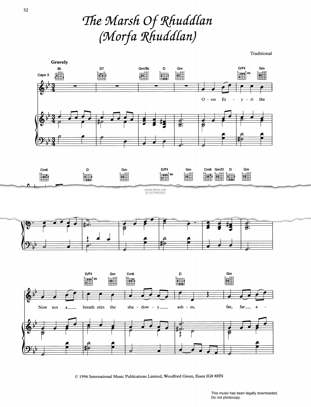 The Marsh Of Rhuddlan (Morfa Rhuddlan) - sheet music by Welsh ...