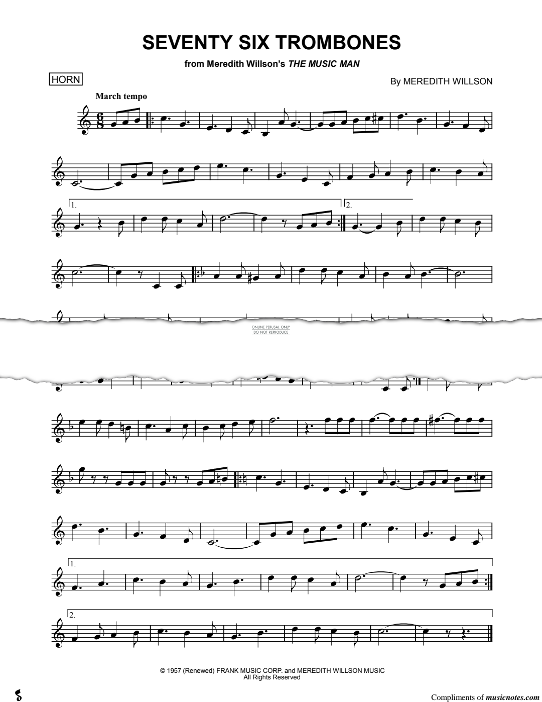 Seventy Six Trombones - sheet music by Meredith Willson - fbd-17977 ...