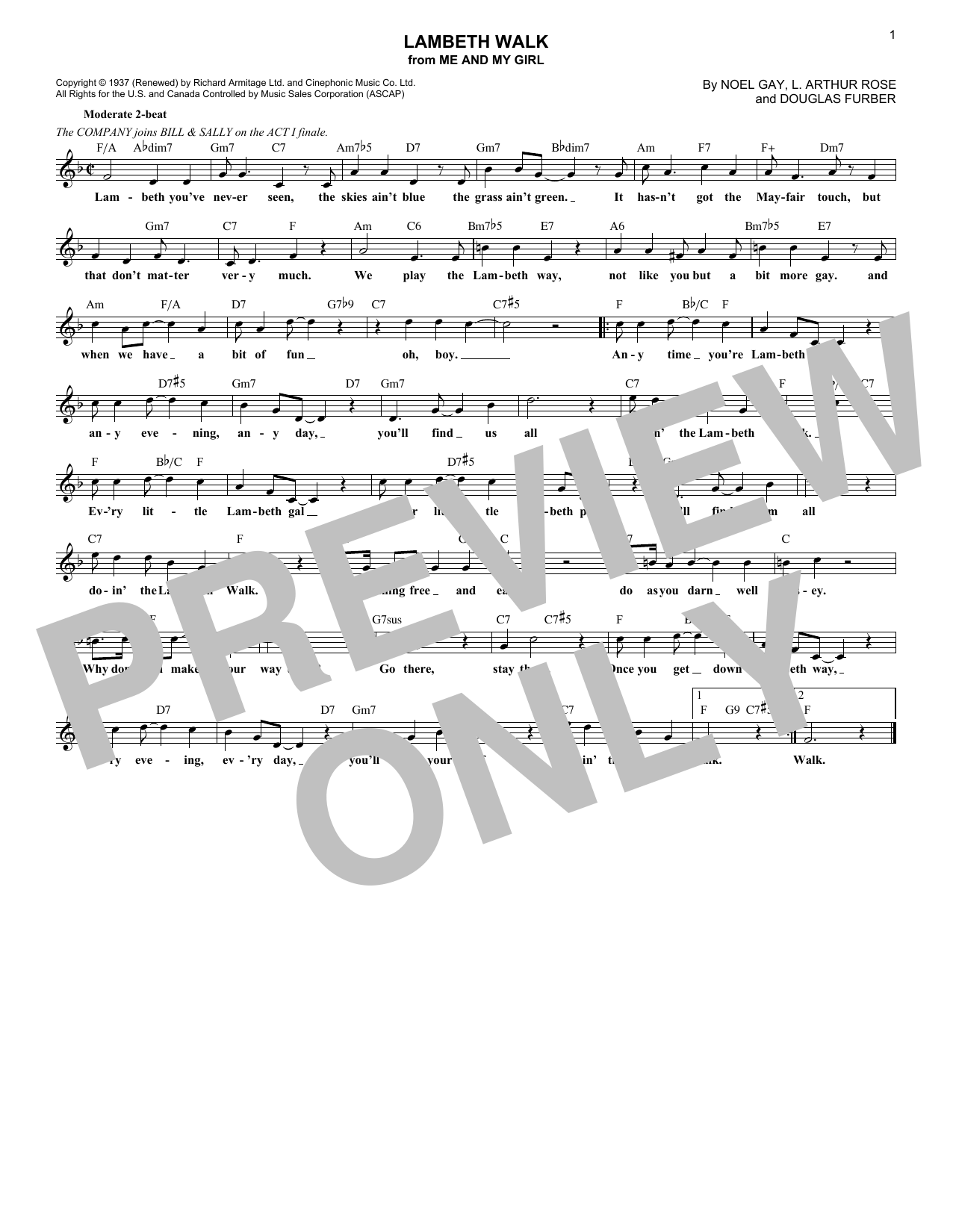 Lambeth Walk - sheet music by - smd-251581 | notendownload