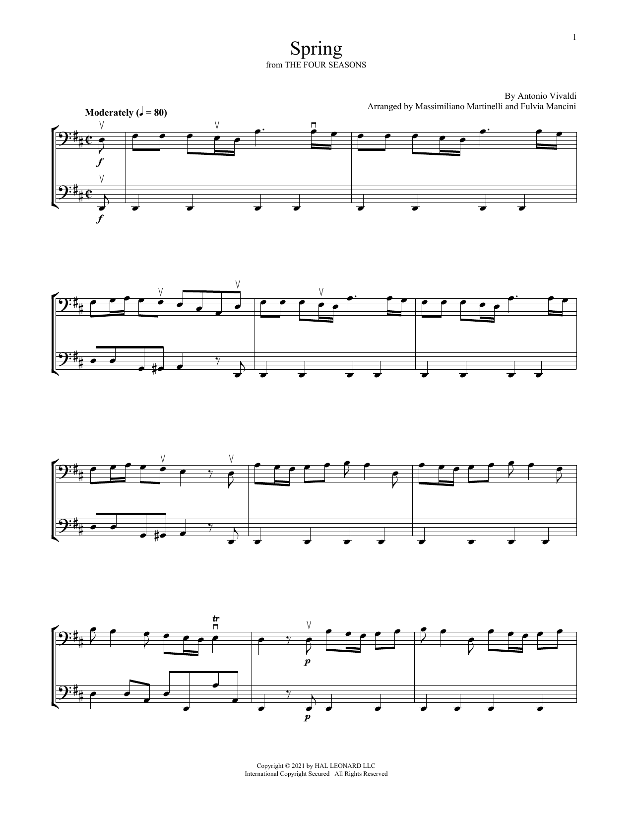 Spring (from The Four Seasons) - sheet music by Mr & Mrs Cello - smd ...