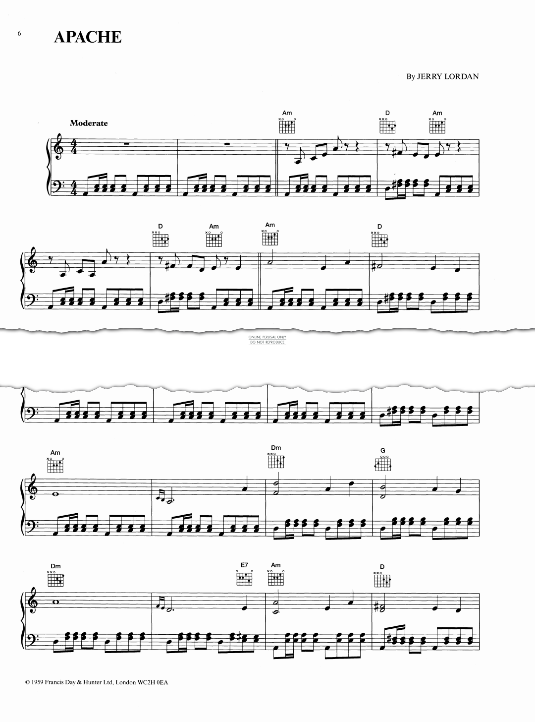 Apache (The Shadows) | Noten: Klavier | PDF Download