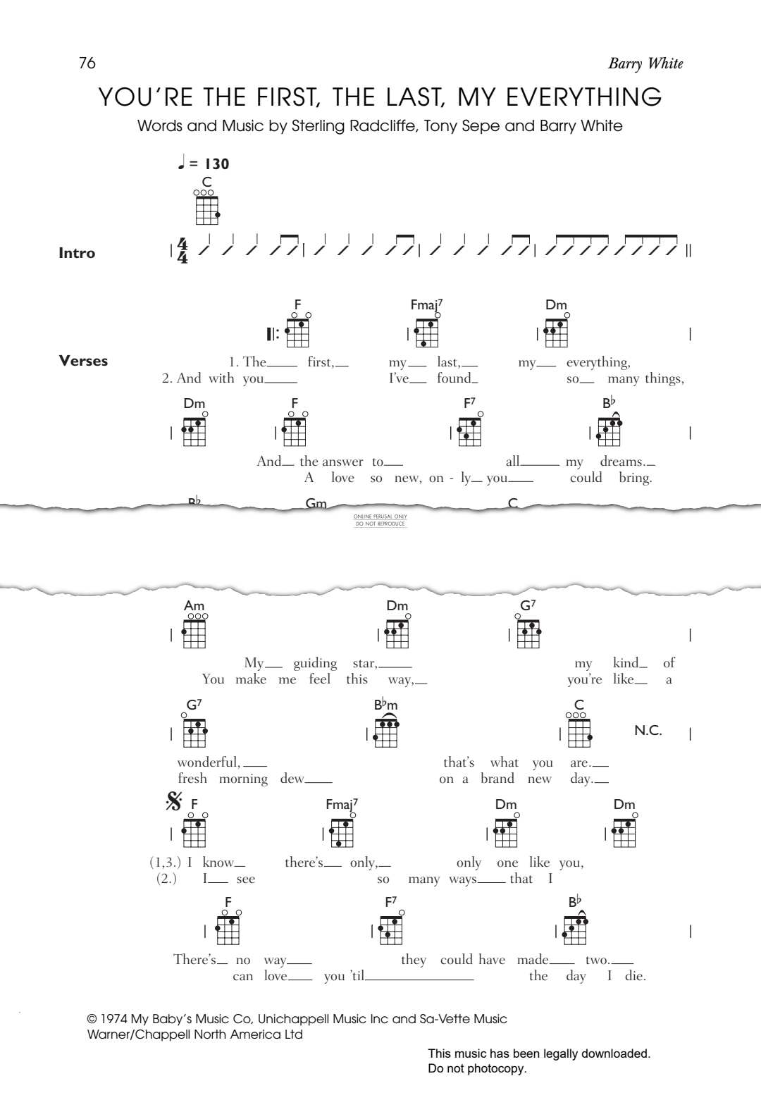 You're The First, The Last, My Everything - Noten von Barry White - fbd-39419 | notendownload