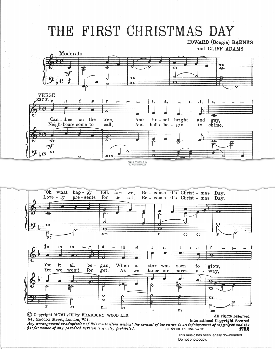 The First Christmas Day (Gary Miller) | Sheet Music: Guitar, Piano ...