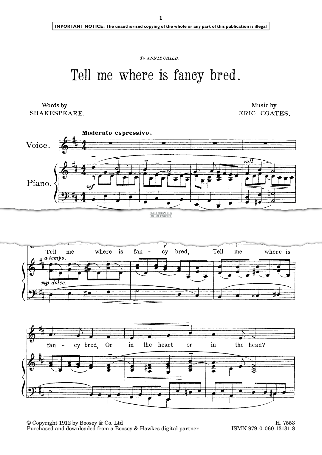 Tell Me Where Is Fancy Bred - Noten von Eric Coates - fbd-27778 ...