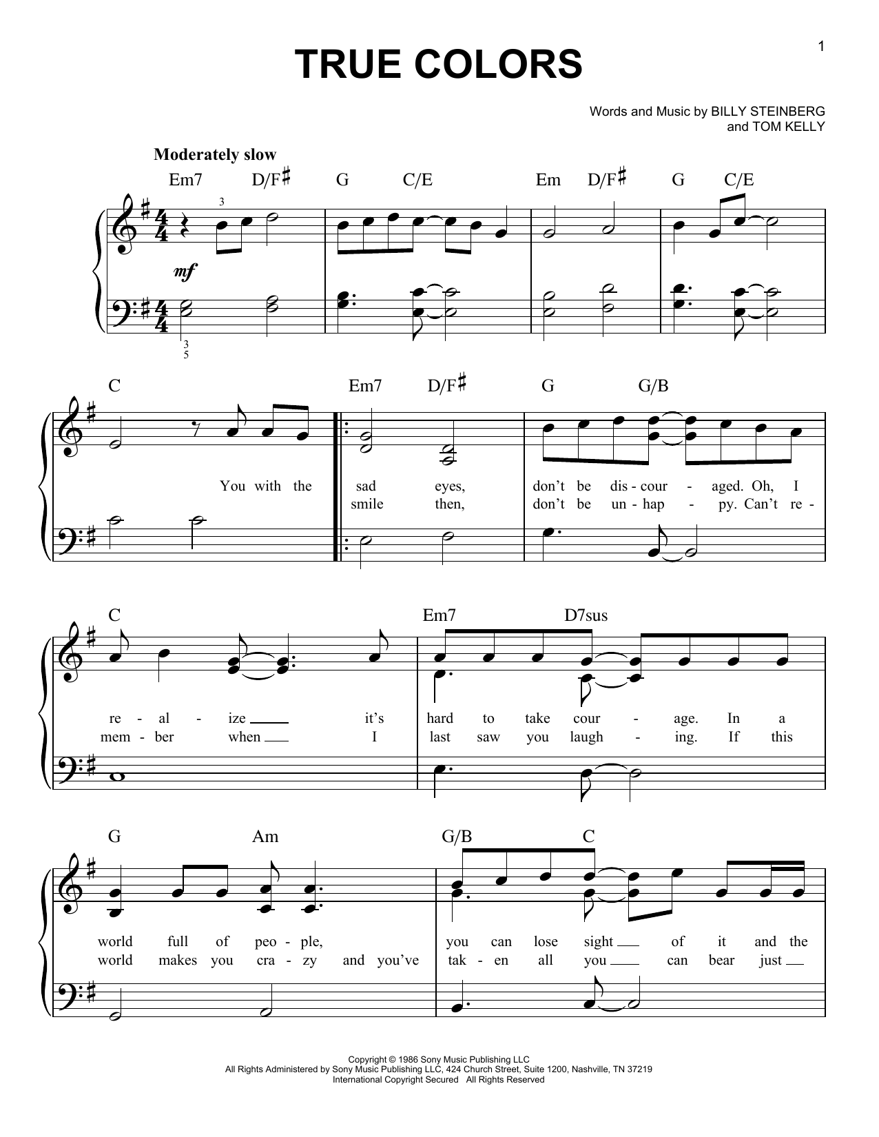 True Colors - Online Noten von Cyndi Lauper - smd-403978 | notendownload