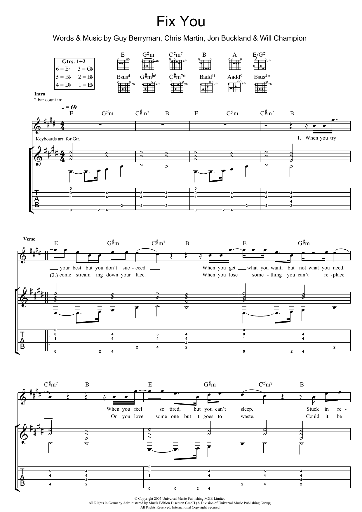 Fix You - Online Noten von Coldplay - smd-111142 | notendownload