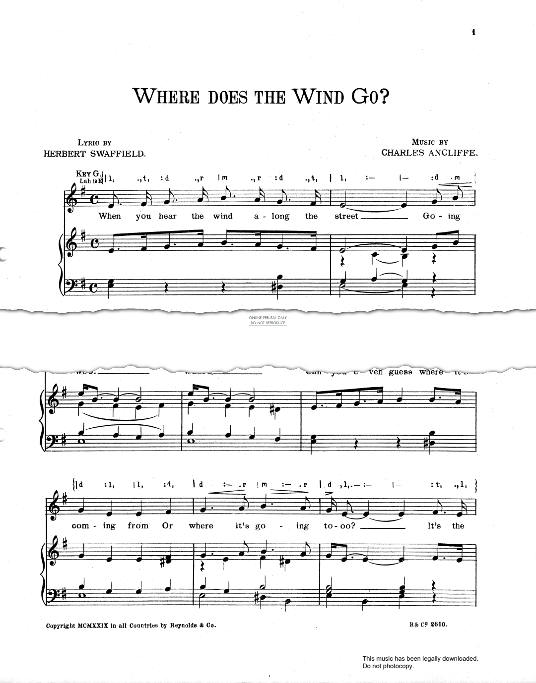 Where Does The Wind Go - sheet music by Charles Ancliffe - fbd-43054 ...