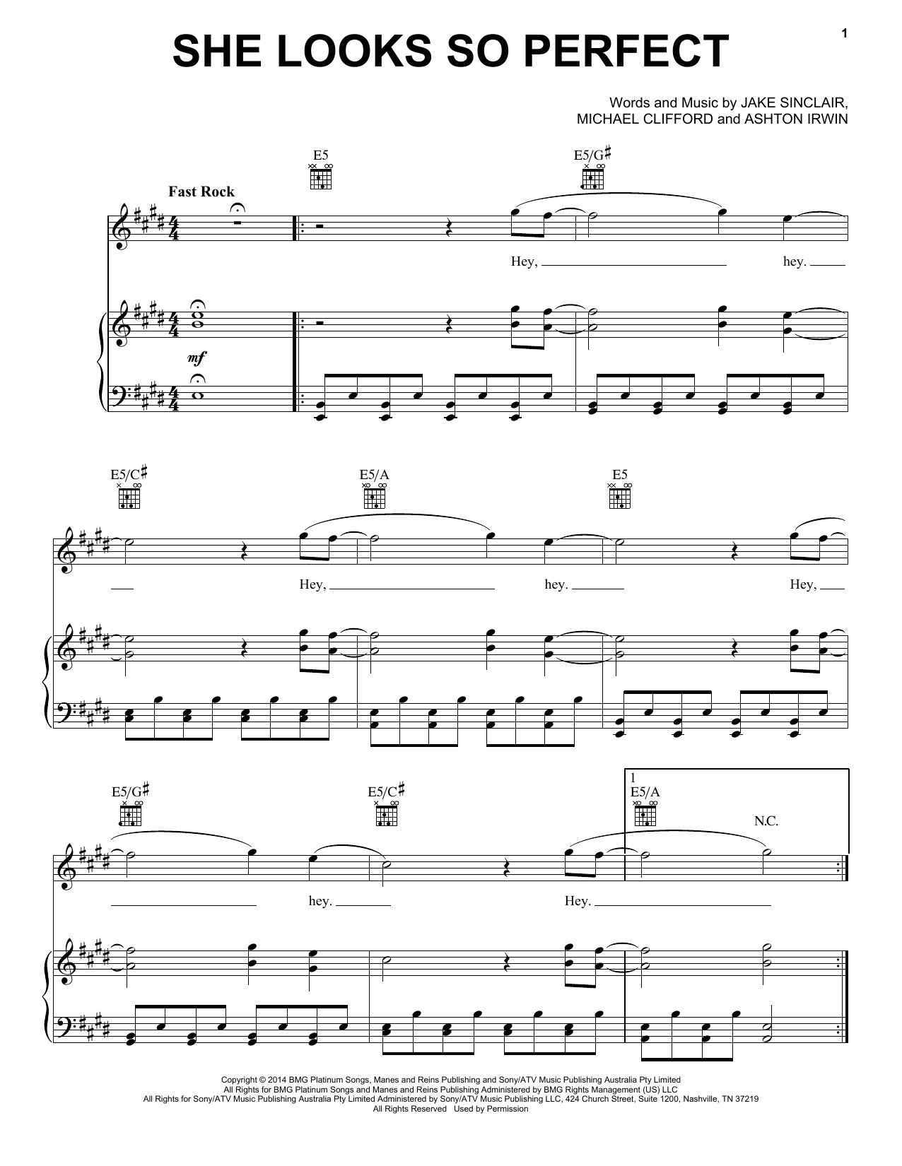 She Looks So Perfect - sheet music by 5 Seconds of Summer - smd-157311 ...