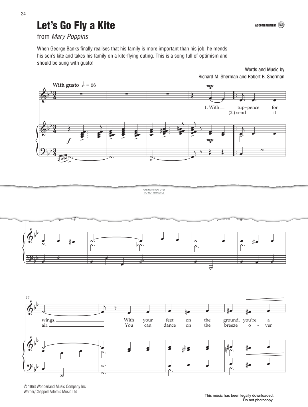Let's Go Fly A Kite (from 'Mary Poppins') - Noten von Richard M ...