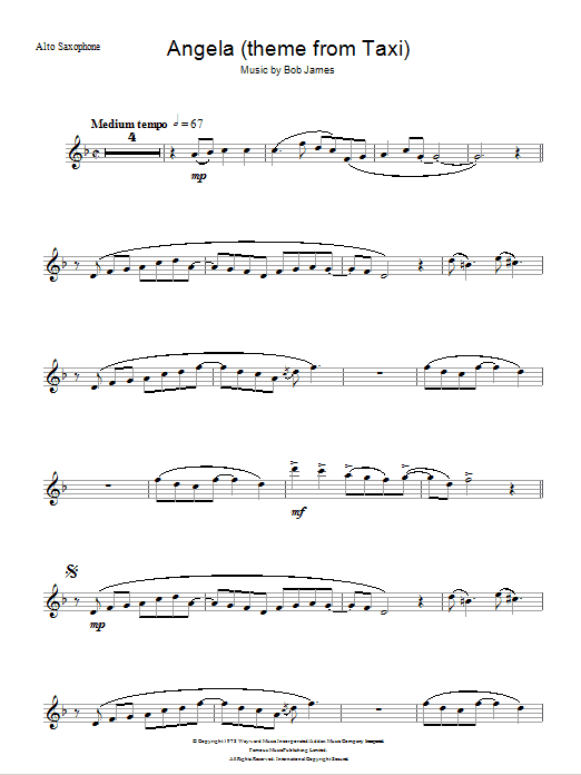 Angela - sheet music by Bob James - smd-101967 | notendownload