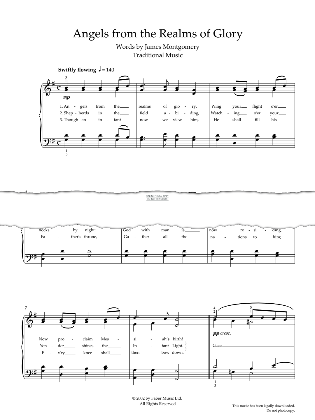 Angels From The Realms Of Glory - sheet music by Traditional - fbd ...