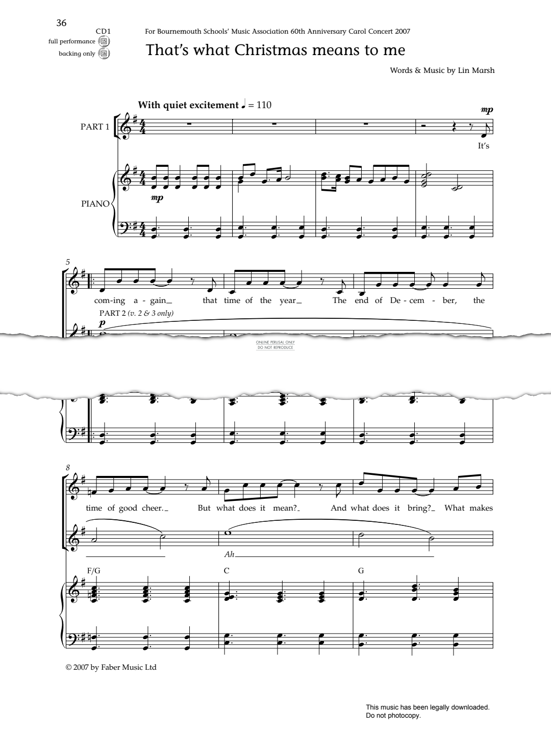 That's What Christmas Means To Me - sheet music by Lin Marsh - fbd ...