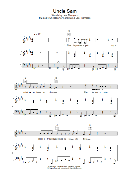 Uncle Sam - sheet music by Madness - smd-38902 | notendownload