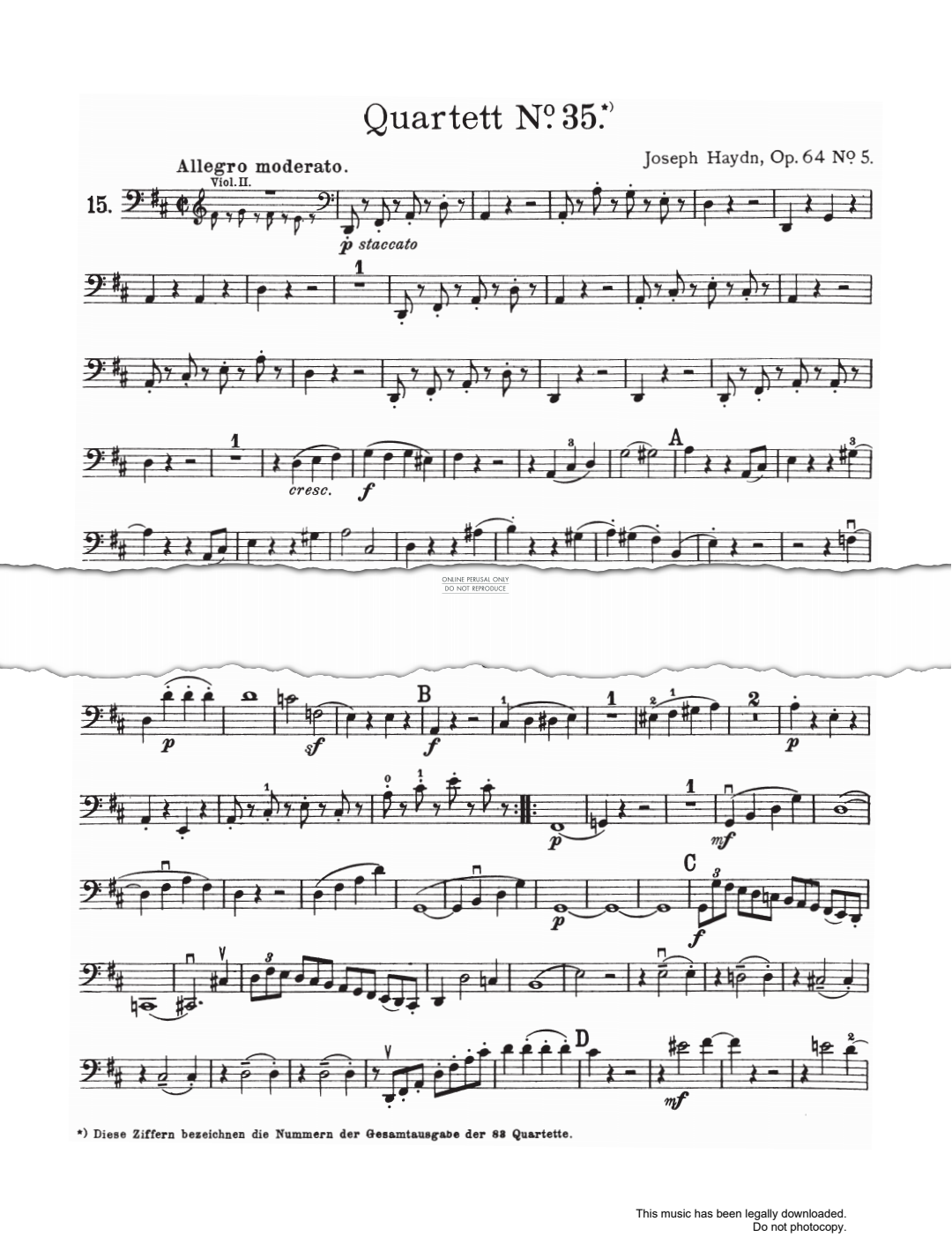 String Quartets Complete Vol.2 (Joseph Haydn) | Sheet Music: Cello | PDF Download