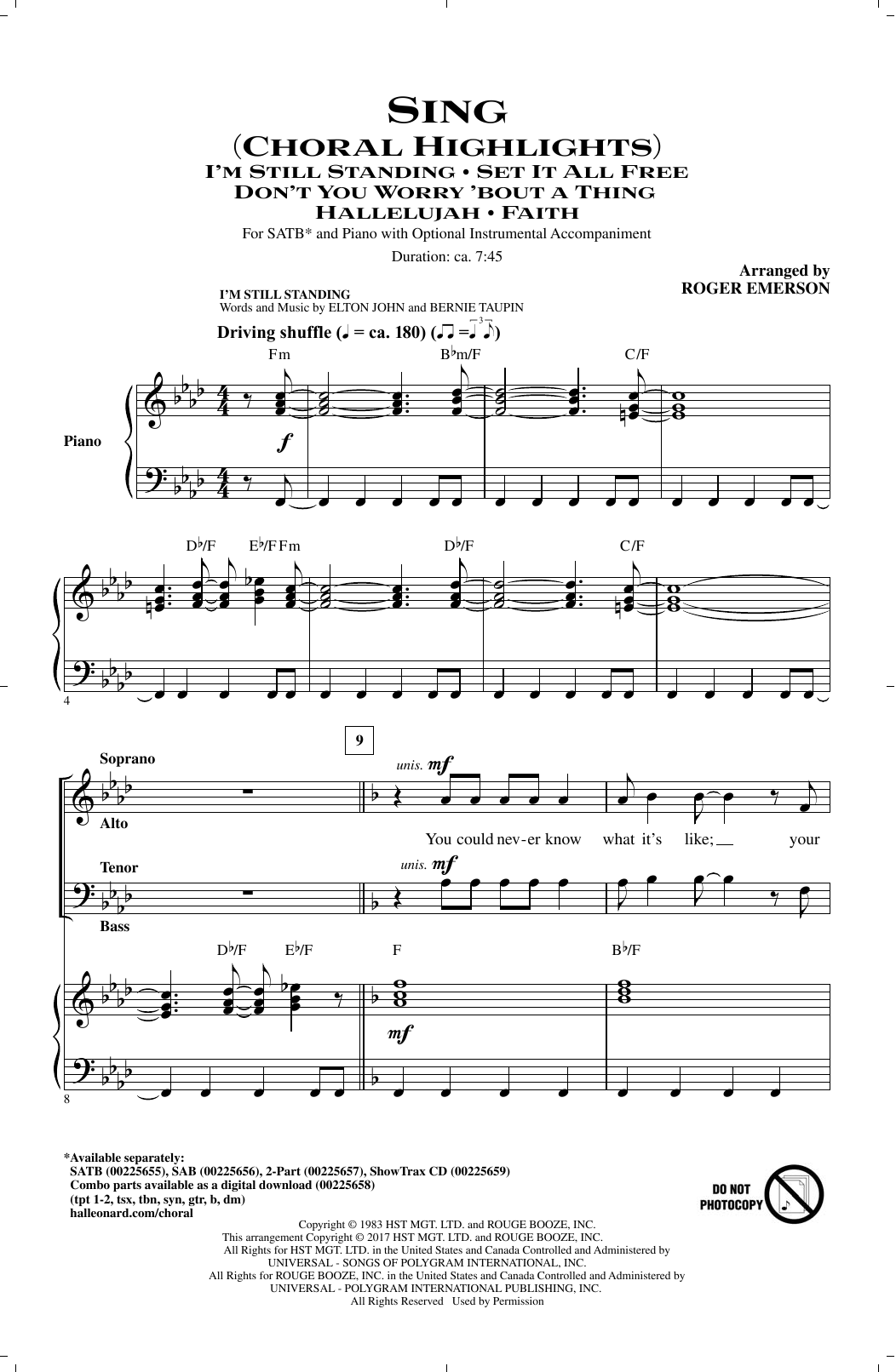 Sing (Choral Highlights) - sheet music by Lee DeWyze, Justin Timberlake ...