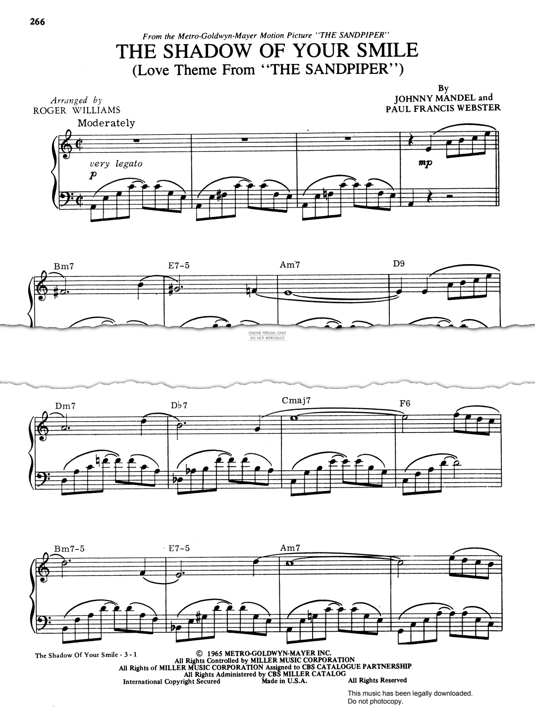 The Shadow Of Your Smile - sheet music by Johnny Mandel - fbd-25299 ...